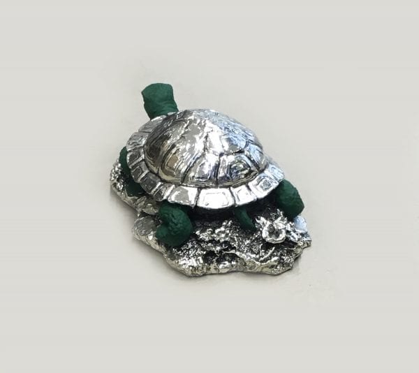 Super Silver Turtle Gift in Green Finish (Kachua)- 7.5 Inch Long ...