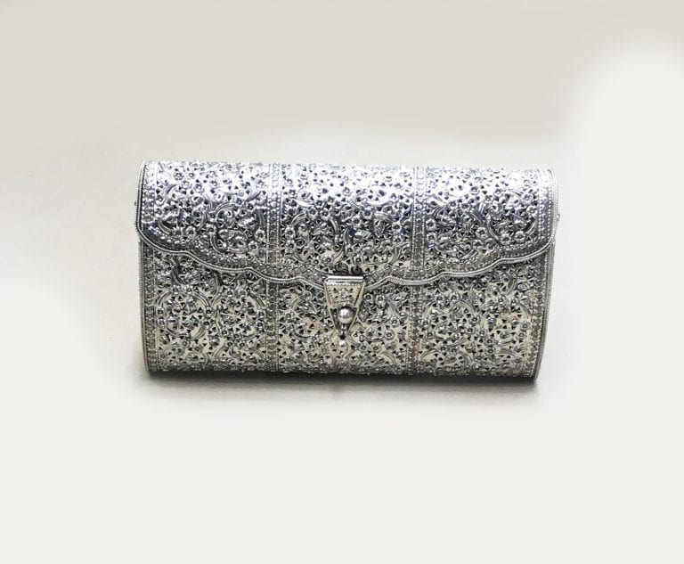 Gorgeous Pure Silver Purse fine floral motif with Chain … 8.2″ Long ...