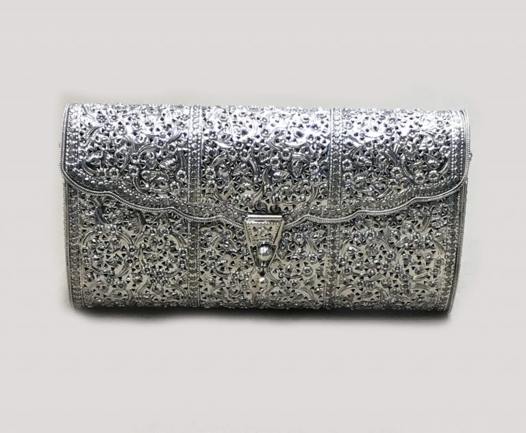 Gorgeous Pure Silver Purse fine floral motif with Chain … 8.2″ Long ...