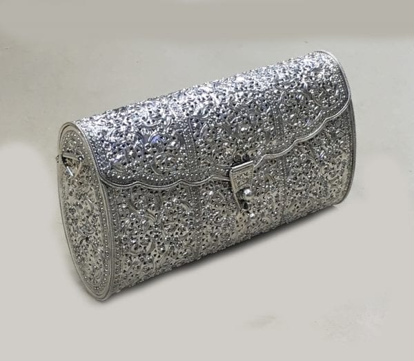 Gorgeous Pure Silver Purse fine floral motif with Chain … 8.2″ Long ...