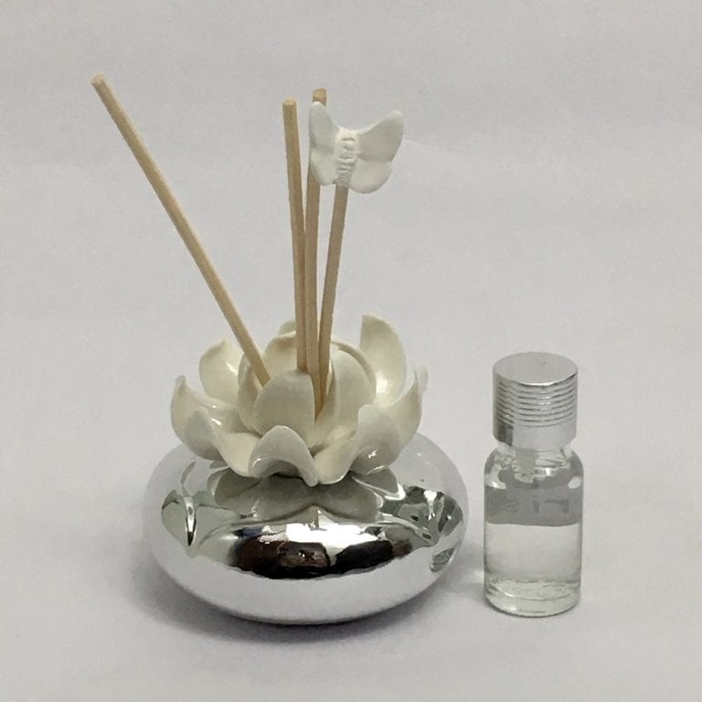 Best Silver Incense Diffuser with price with White Ceramic Flower Bunch ...