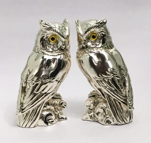 Buy Silver Owl Pair Statue gift, 7.2 Inch Ht. - BELIRAMS SILVER GIFTS