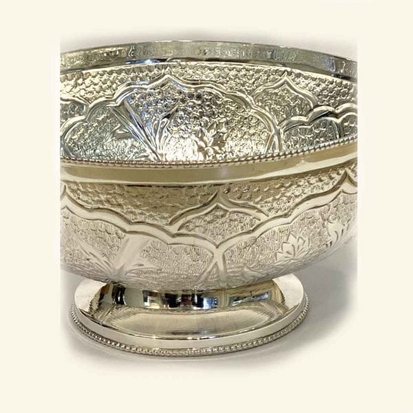 Large Pure Silver Bowl with Base | 9 Inch Size | BELIRAMS SILVER GIFTS