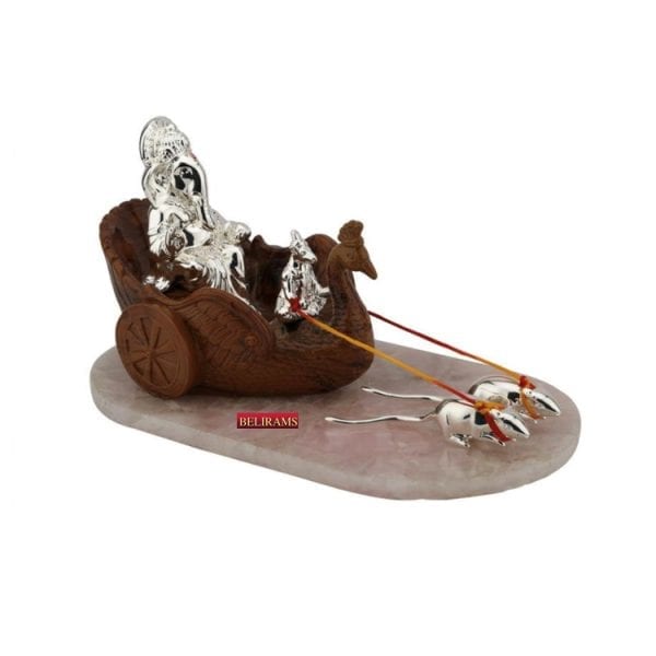 Silver Ganesha Rath Sculpture | BELIRAMS SILVER GIFTS