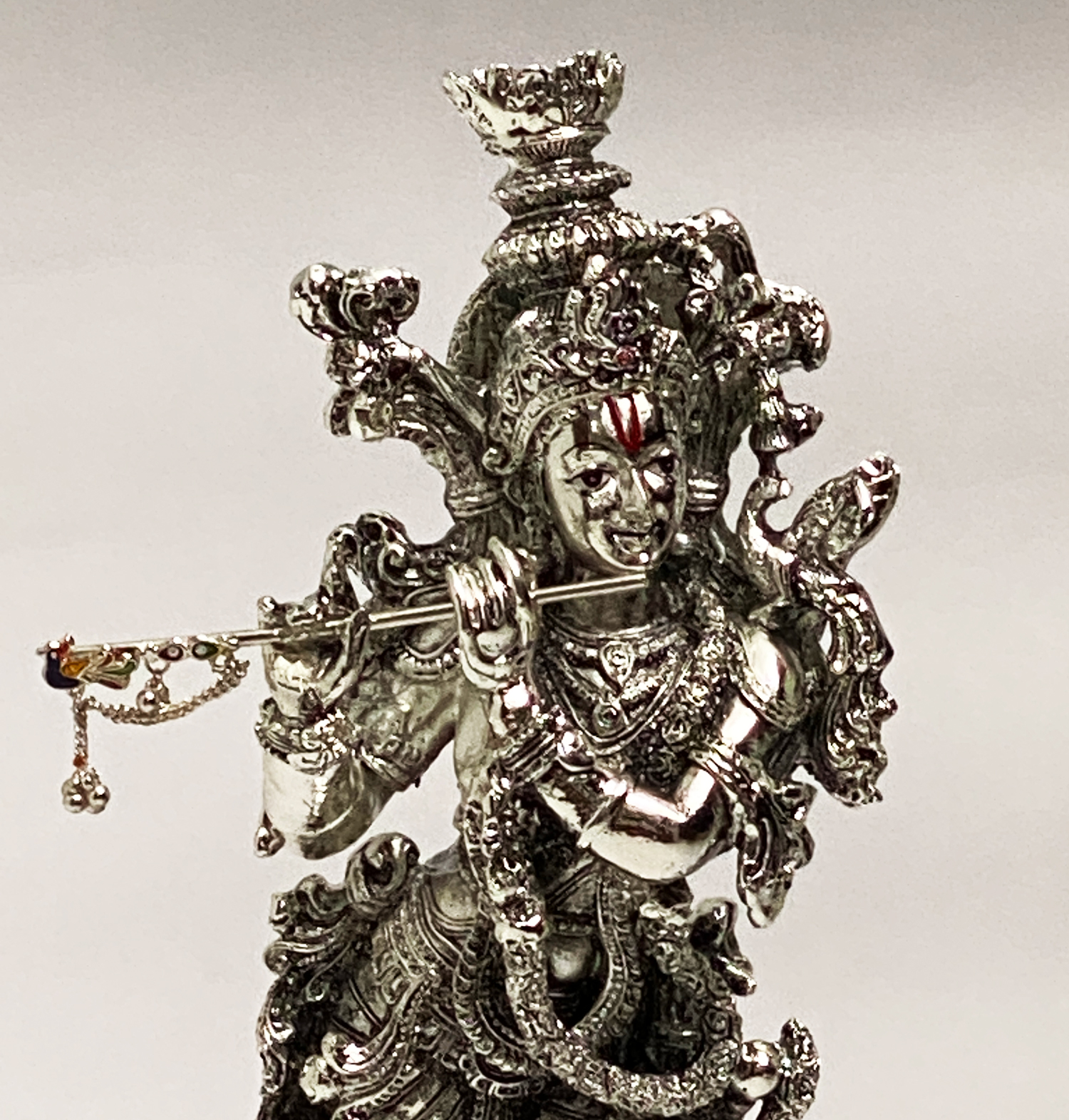 Artistic Standing Silver Krishna | BELIRAMS SILVER GIFTS