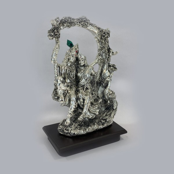 Silver Radha Krishna Gift in Antique Finish. | BELIRAMS SILVER GIFTS