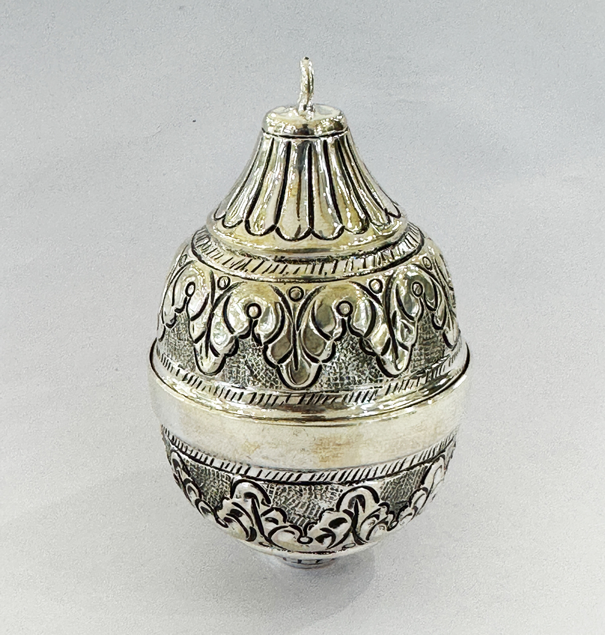 Pure Silver Narial or Coco fine Carved | 3.5" Ht.