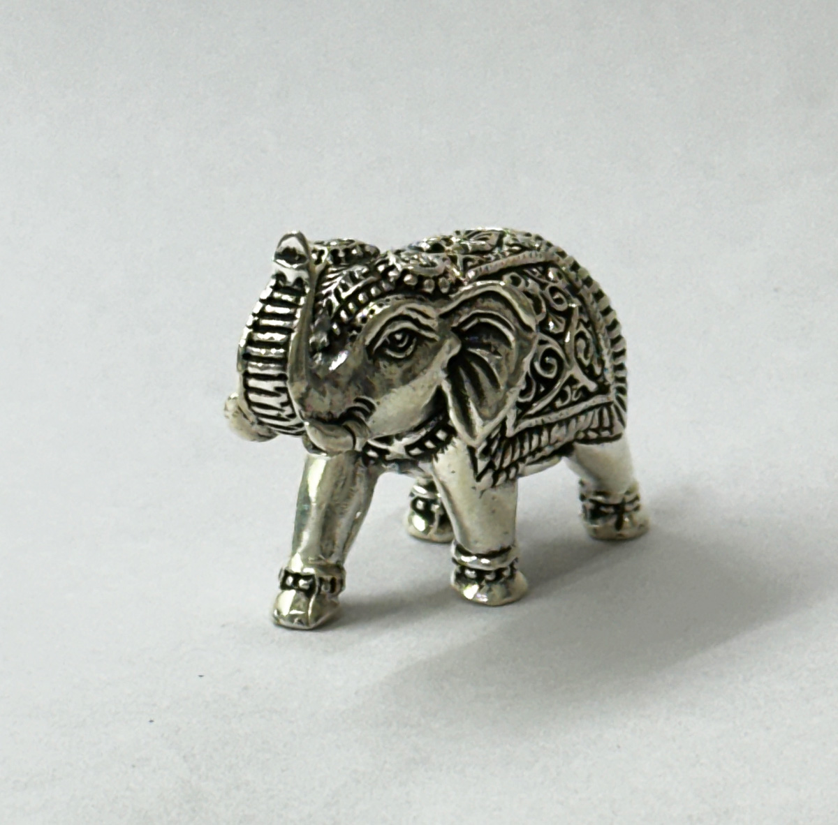 Pure Silver Mini Elephant Artistic | 1.7 Inch Long