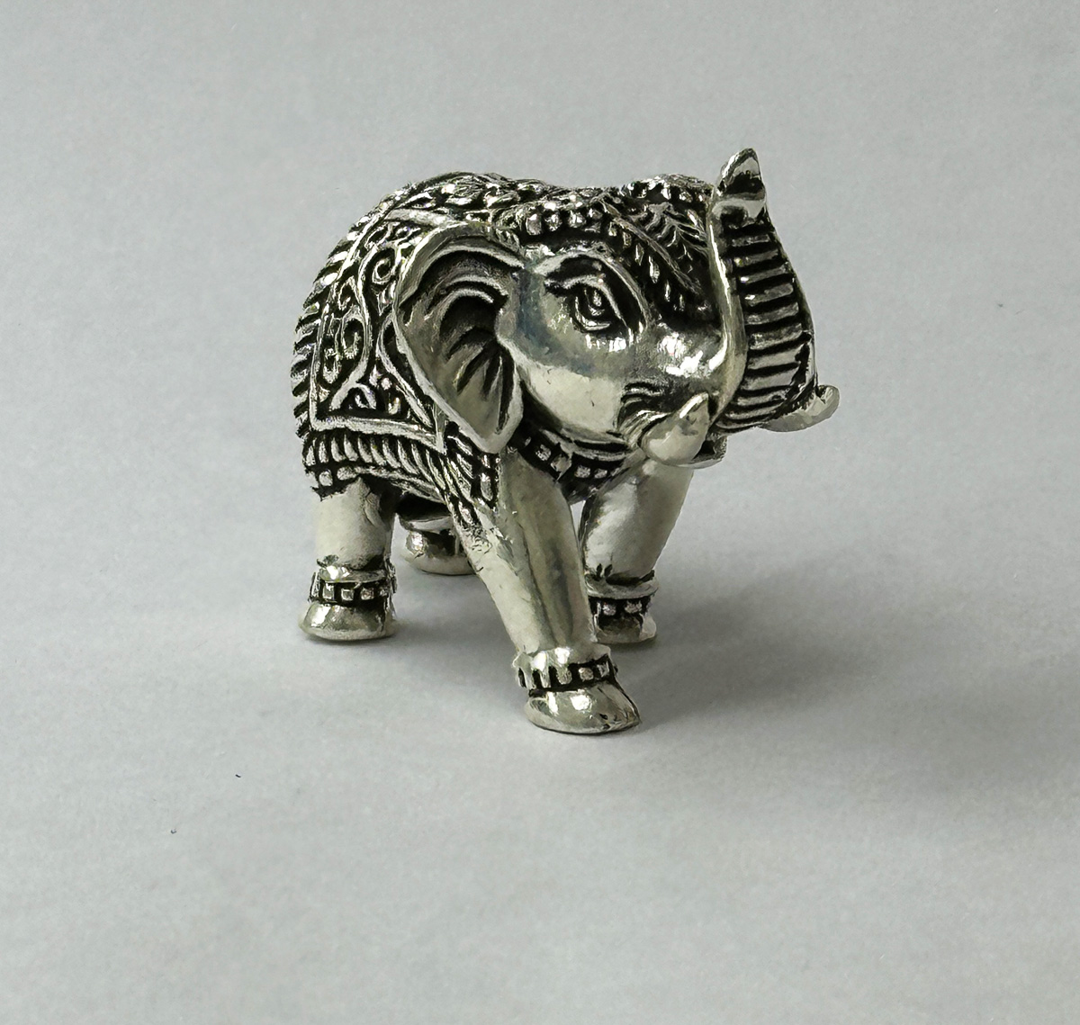 Pure Silver Mini Elephant Artistic | 1.7 Inch Long