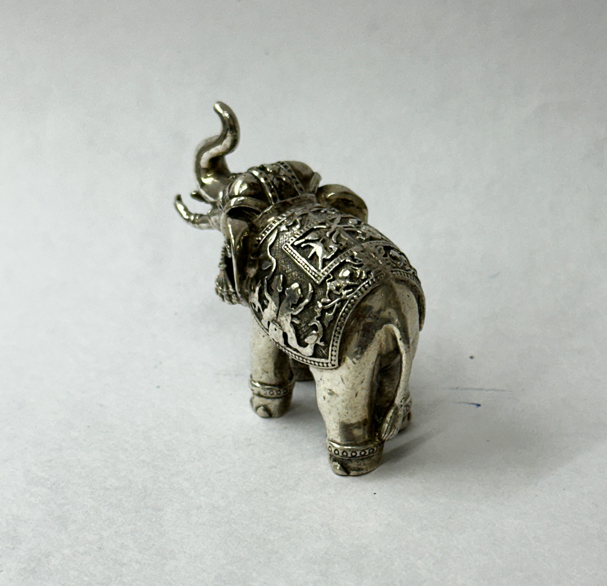 Artistic Pure Solid Silver Elephant for Home | 2.0 Inch Long